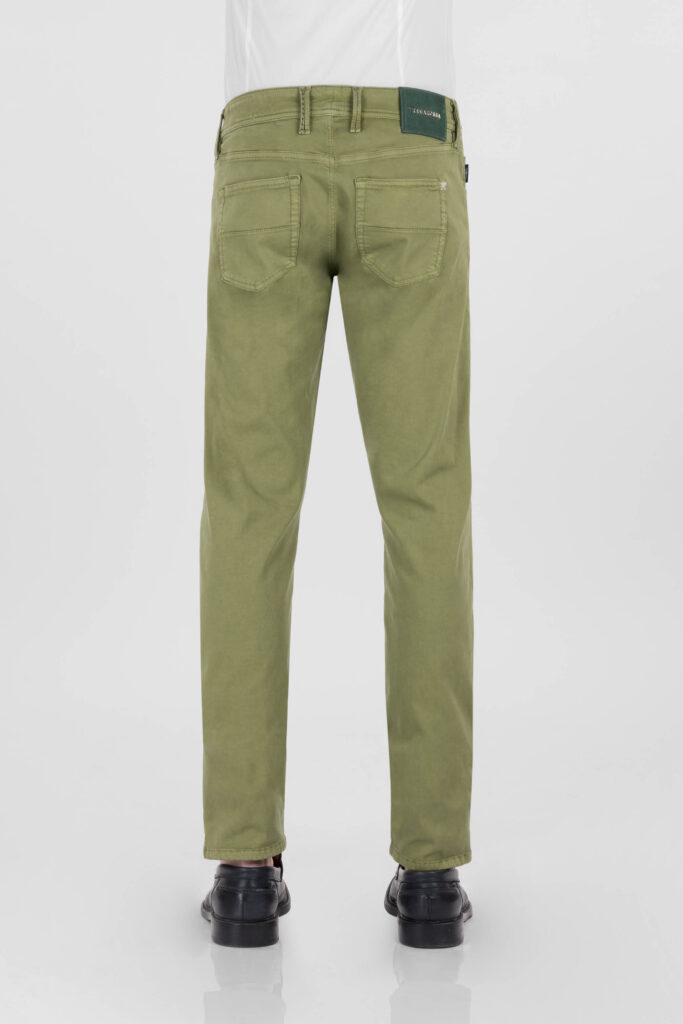 MICHELANGELO ZIP SS REGULAR STRETCH COTTON GABARDINE PANTS GREEN ...