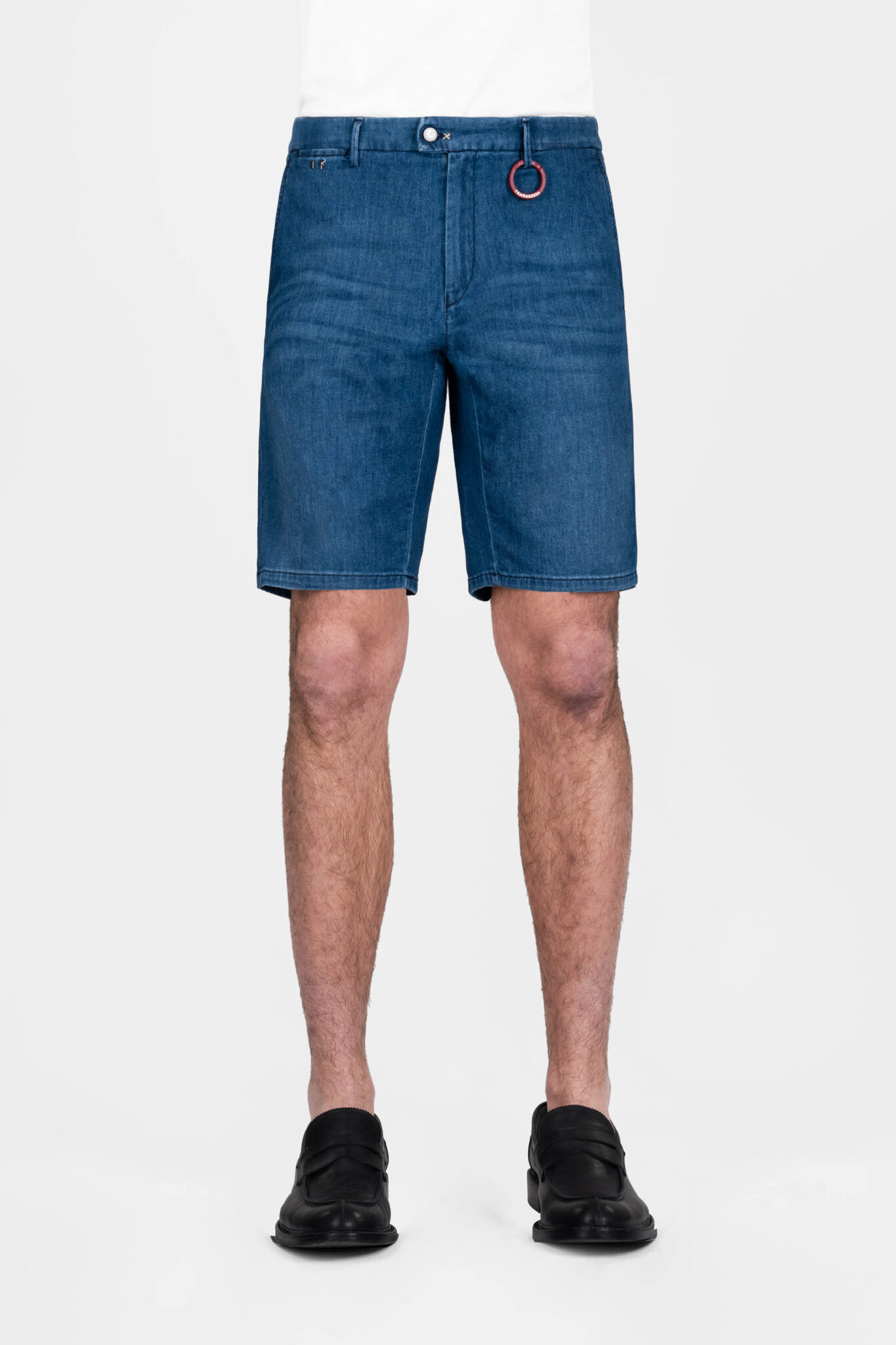 ELIA SHORT PANTS IN SUPER LIGHTWEIGHT DENIM MEDIUM BLUE - TRAMAROSSA